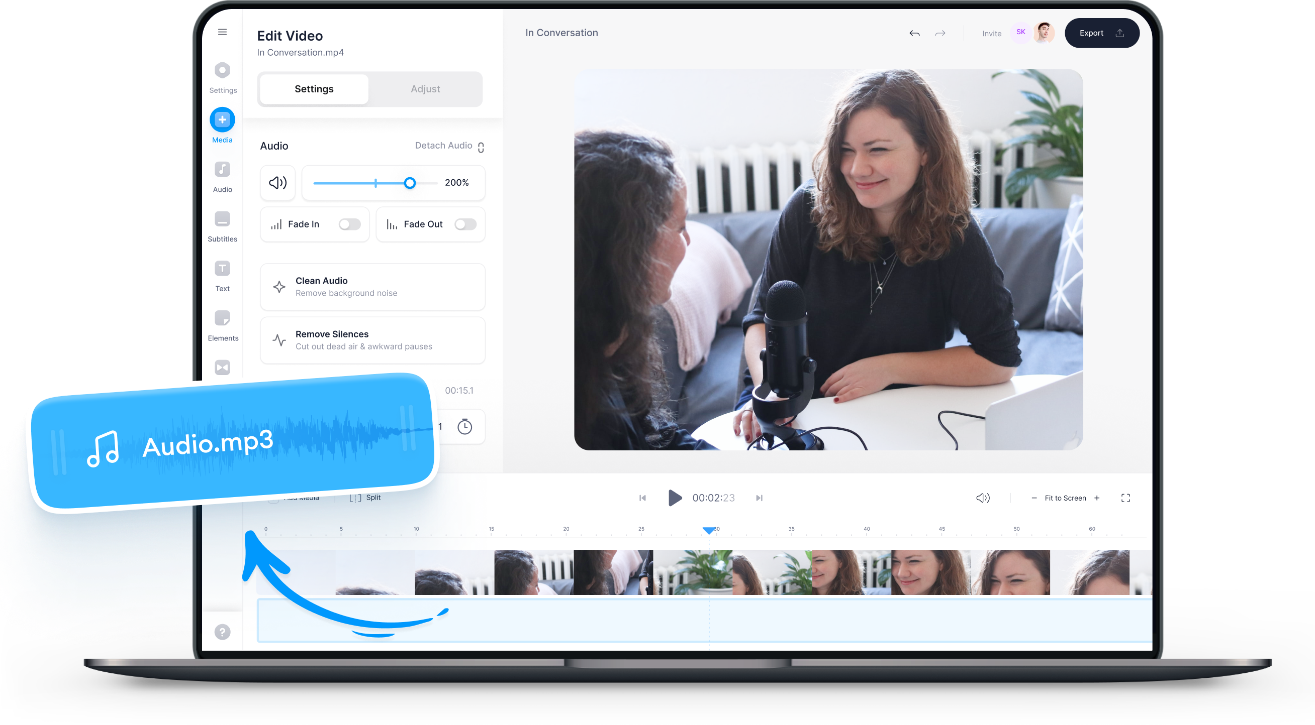 从视频中提取音频 - 在线音频提取器 - VEED.IO