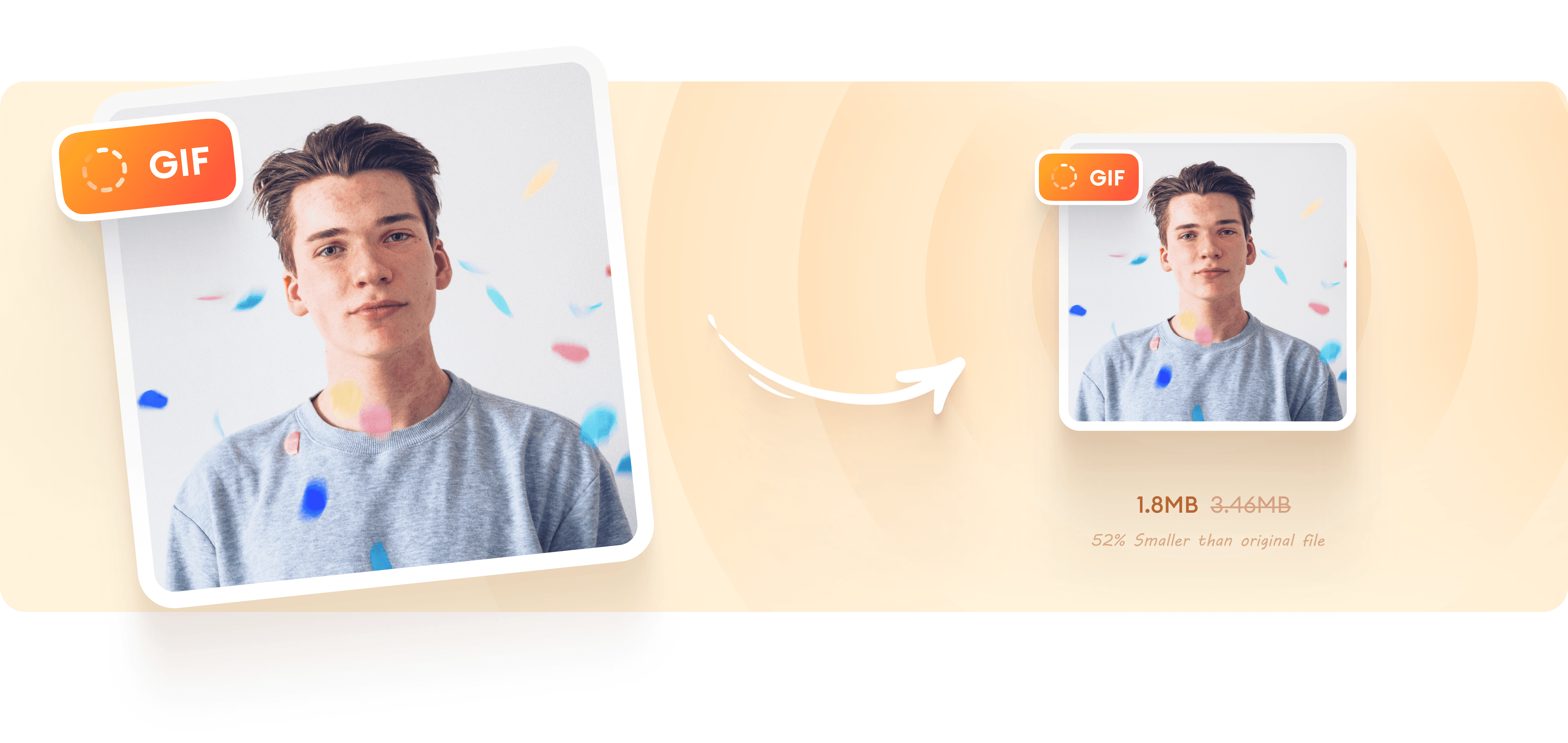 Compresor para GIF gratuito. Comprime animaciones GIF en línea