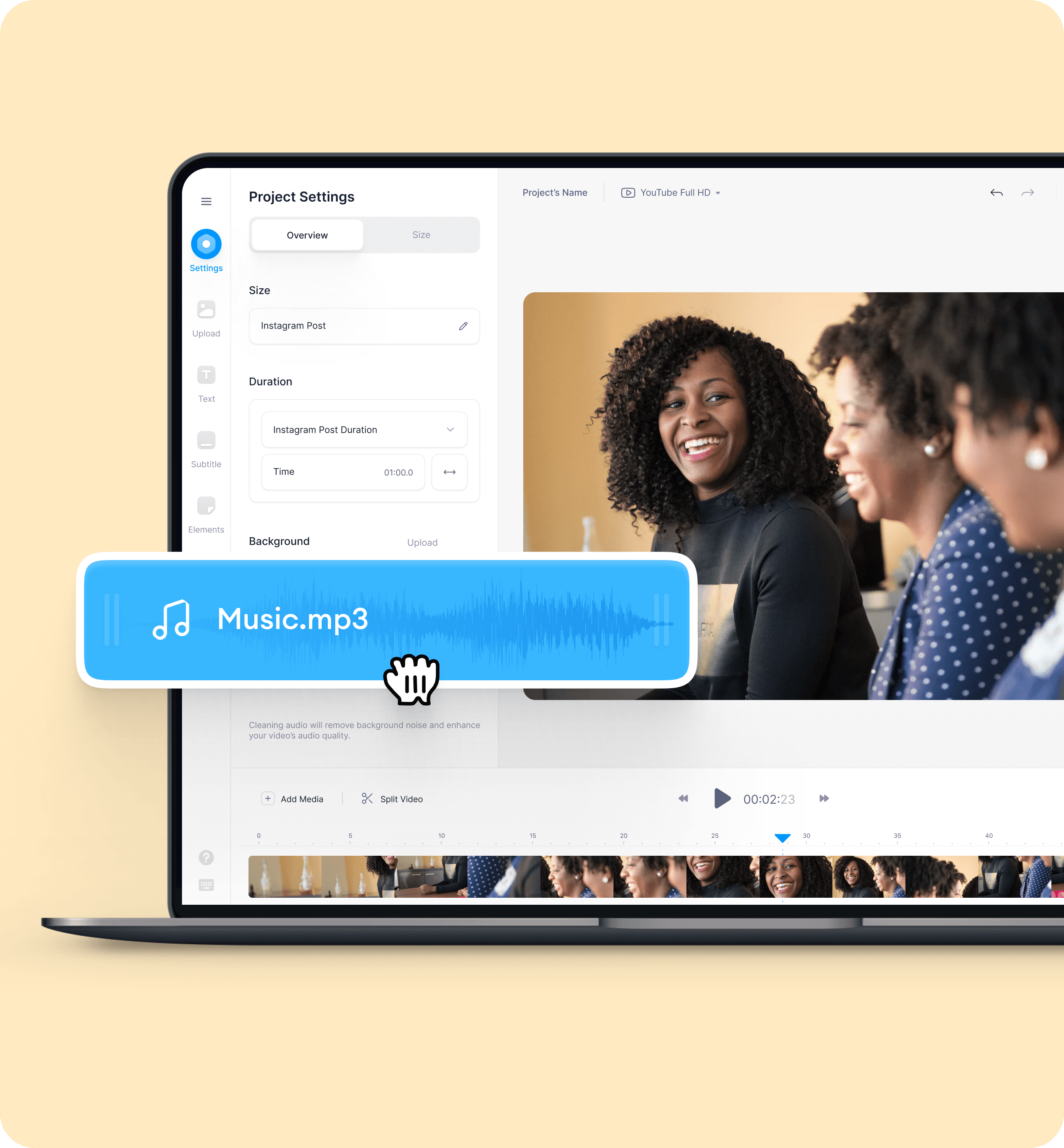 Add Audio to Video - Add Music to MP4 - Free, Online
