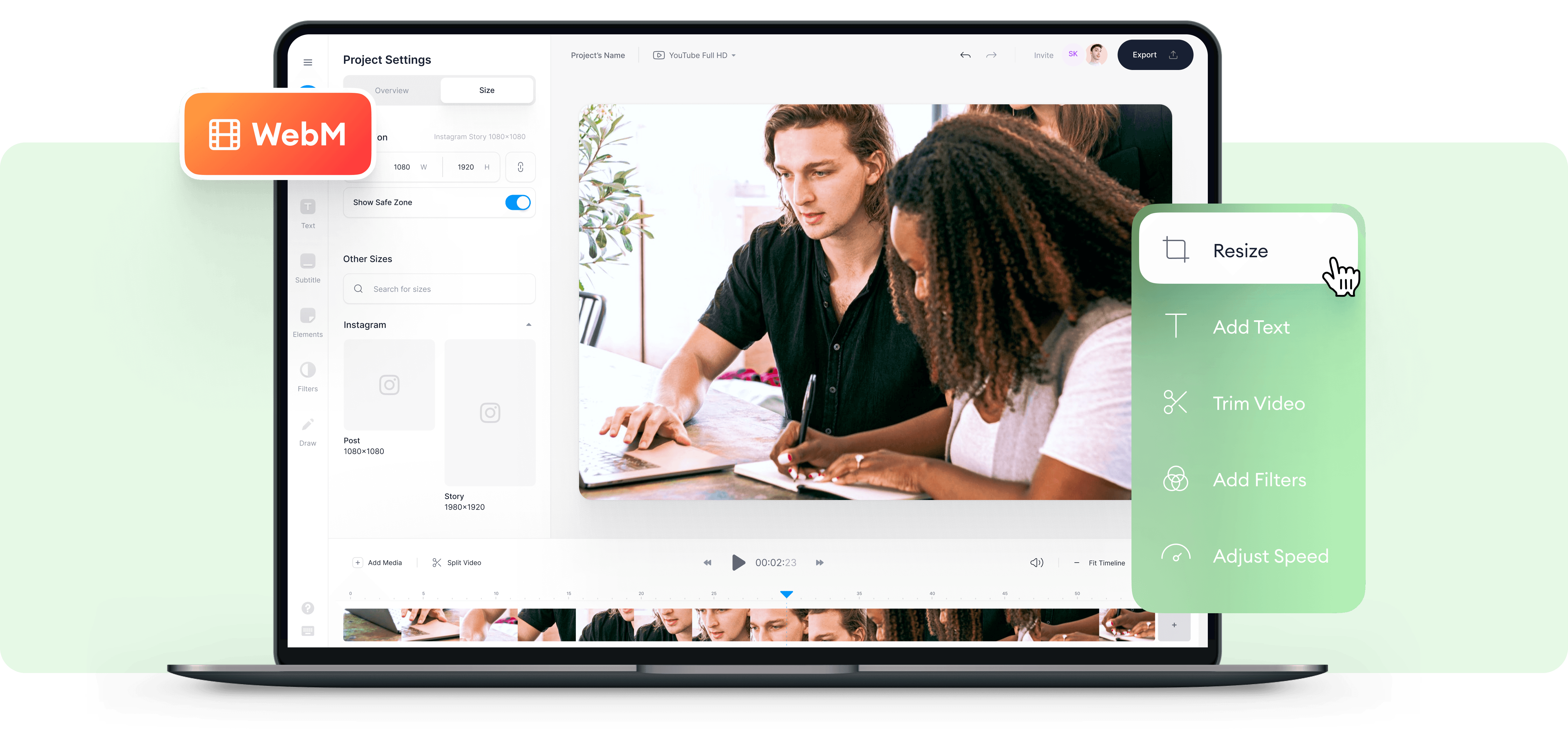 Resize WebM Files - Resize Aspect Ratio, Online, Free - VEED.IO