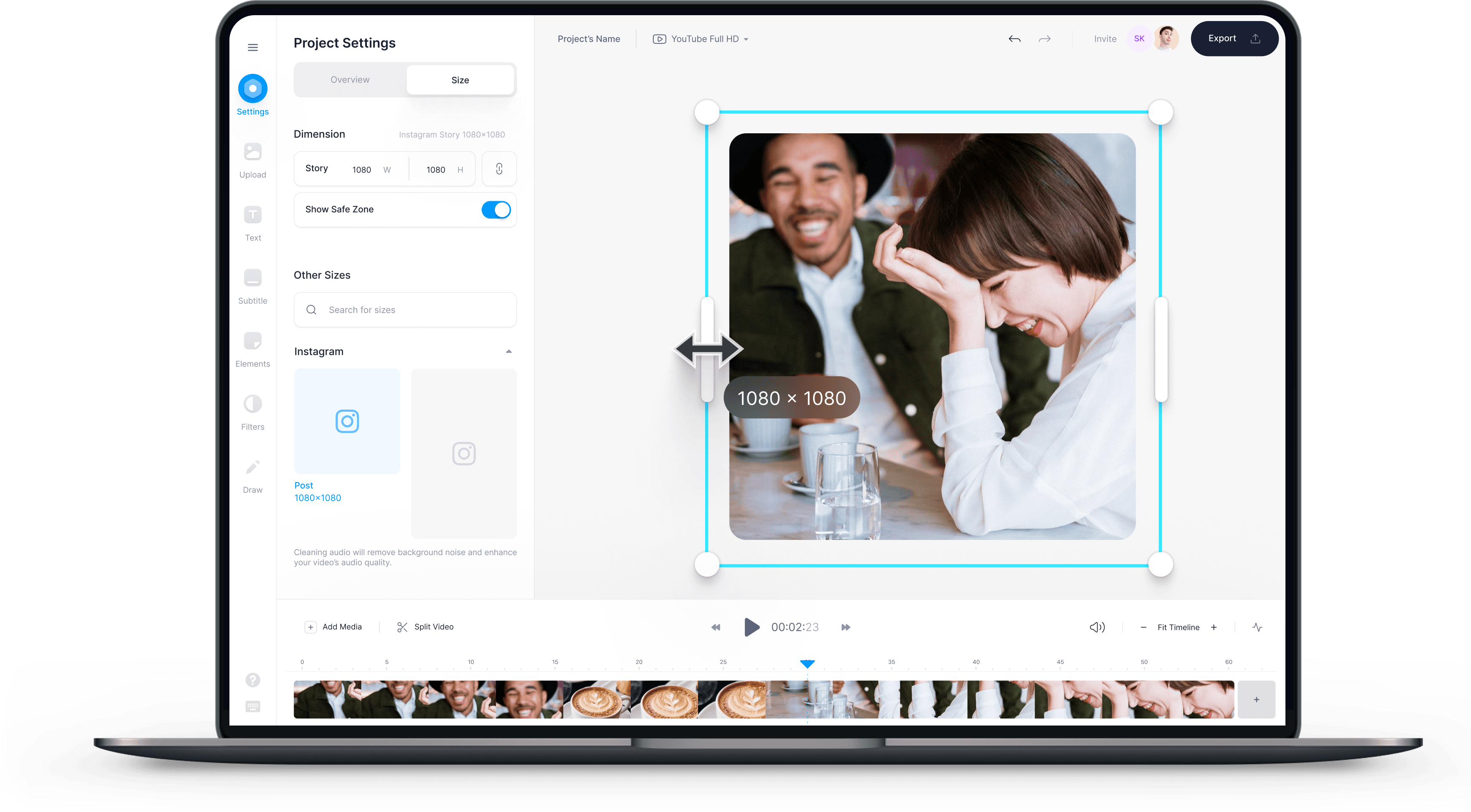Pengubah Ukuran Video Online - Rasio Aspek & Dimensi - VEED